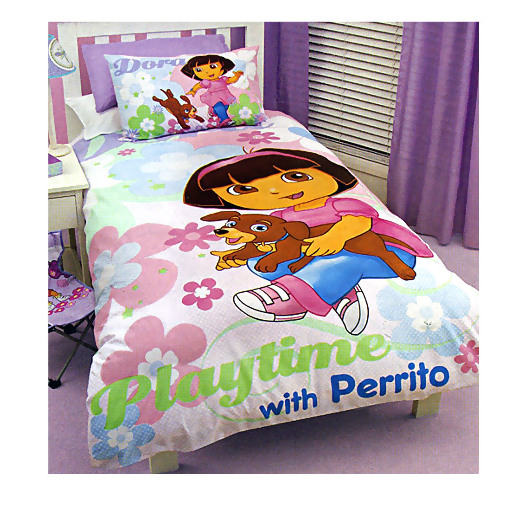 Disney Dora The Explorer Quilt Cover Set Playtime with Perrito Single ...